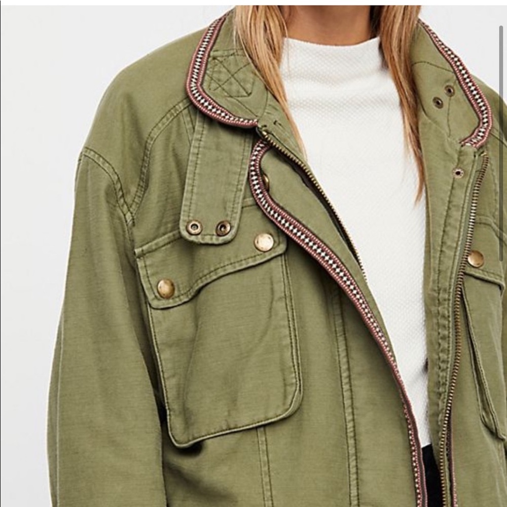 Free People Flight Line Jacket - Army Green - Gem